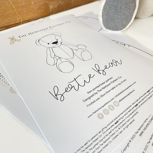 Bertie Memory Bear Sewing Pattern – The Heirloom Pattern Co.